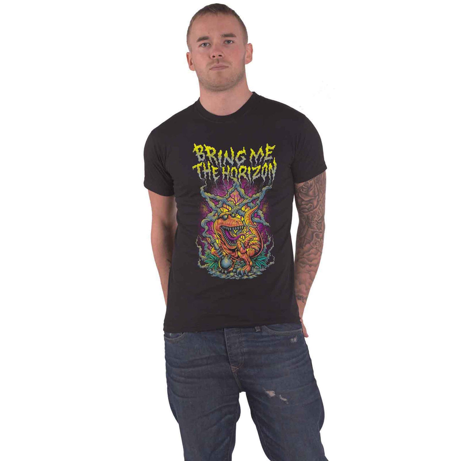 BRING ME THE HORIZON - SMOKING DINOSAUR - T-Shirt Black – Spiral USA