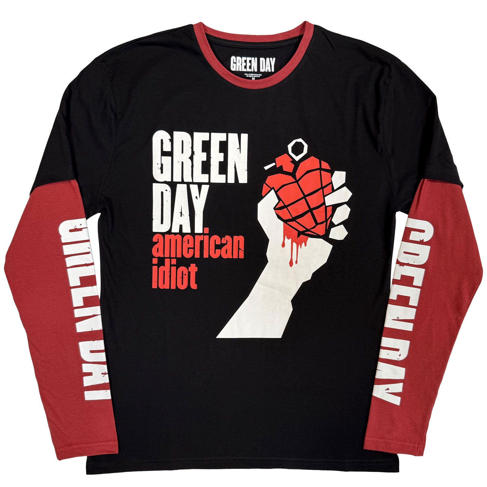 GREEN DAY - AMERICAN IDIOT - Layered Long Sleeve T-Shirt Black, Red (S ...