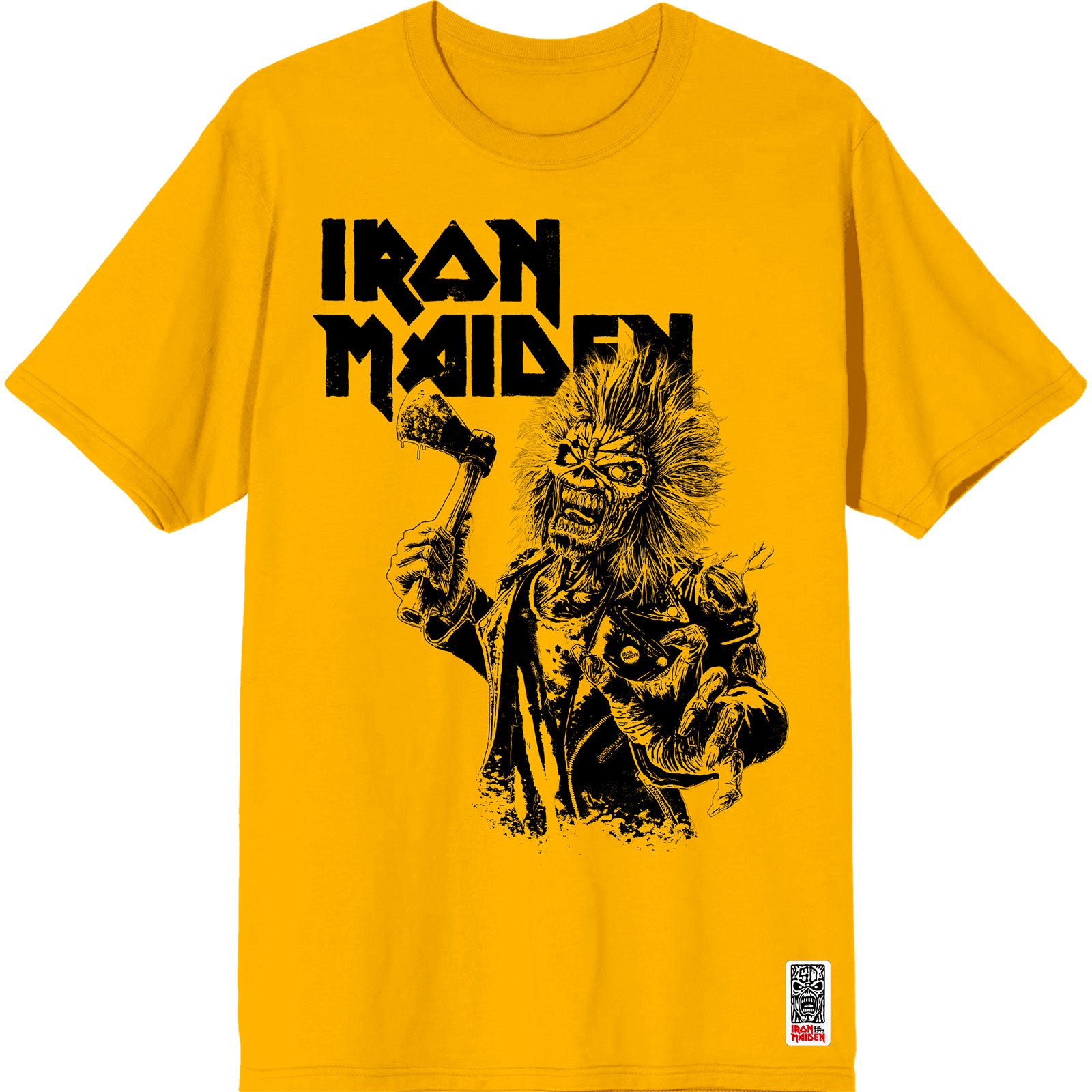 IRON MAIDEN - EST. 1975 EDDIE AXE GRAPHIC - T-Shirt Yellow – Spiral USA