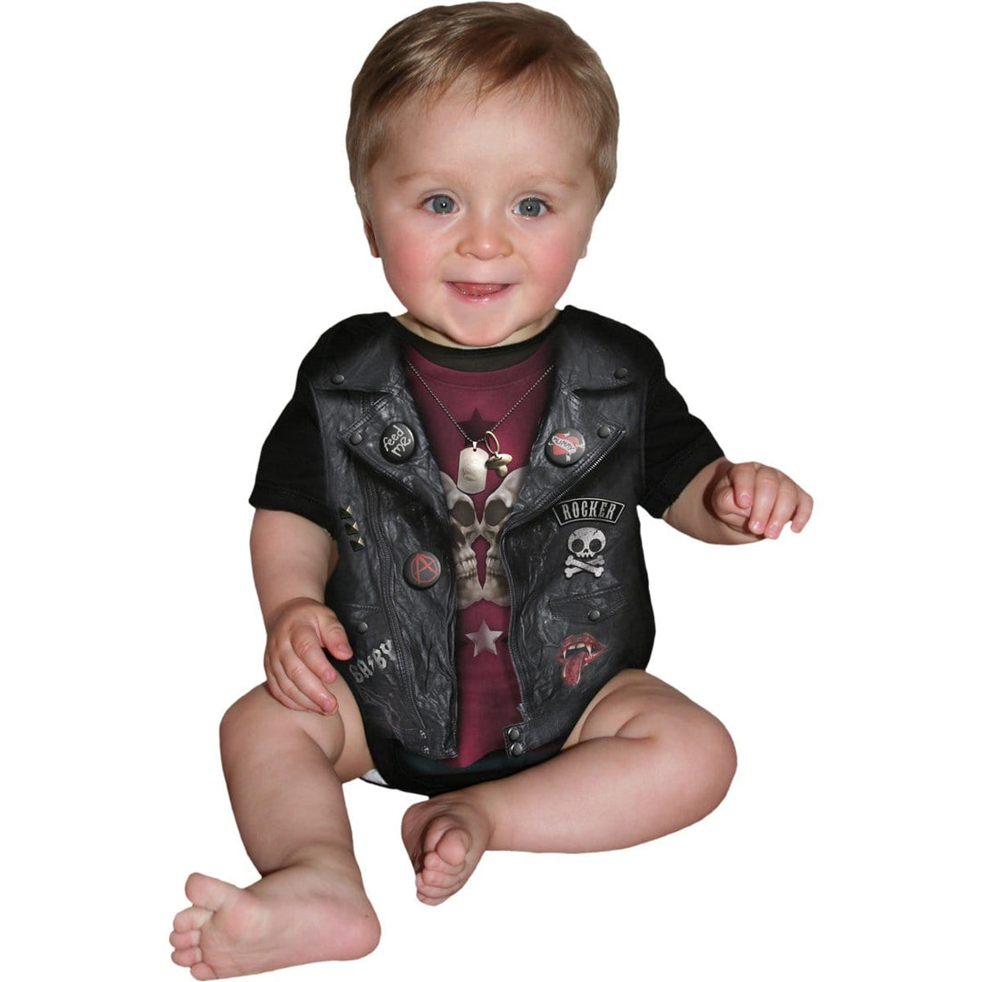 BABY BIKER - Baby Sleepsuit Black – Spiral USA